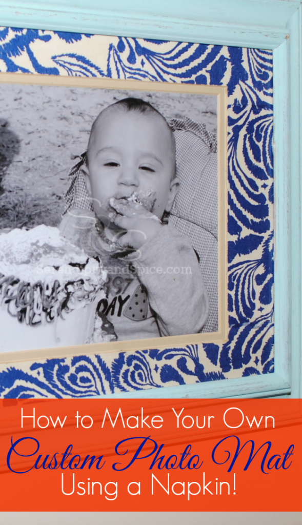 How To Make A Custom Photo Mat Using A Napkin - Serendipity And Spice