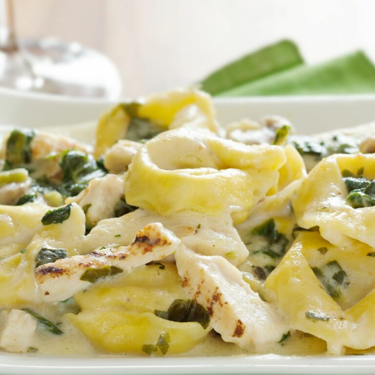 Asiago Tortelloni Alfredo With Grilled Chicken - Serendipity And Spice